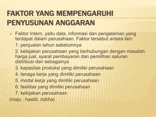 Anggaran dan fungsi manajemen | PPT