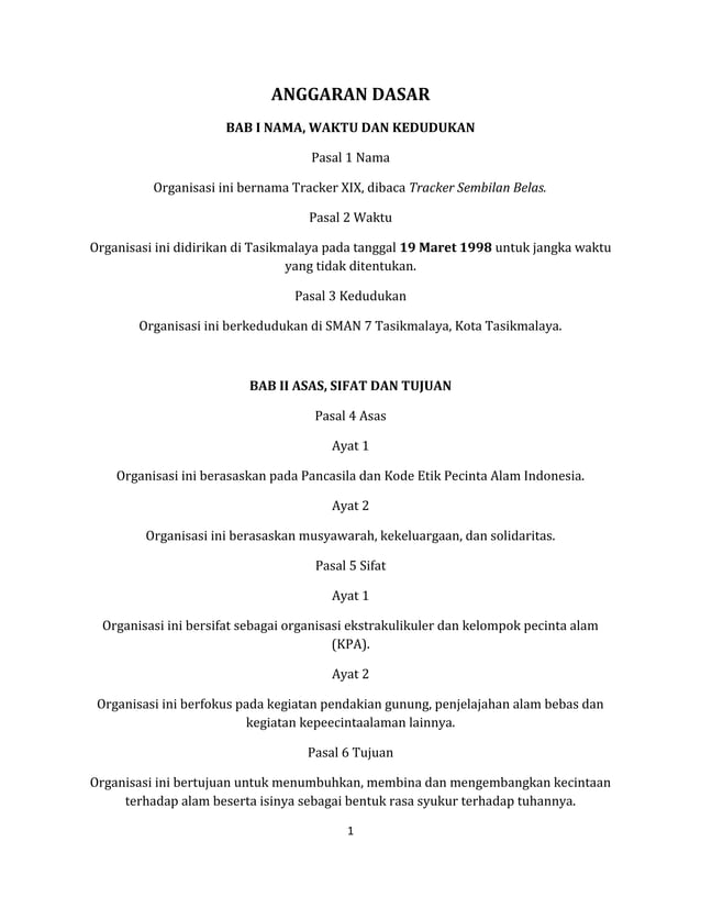 Anggaran dasar | DOC