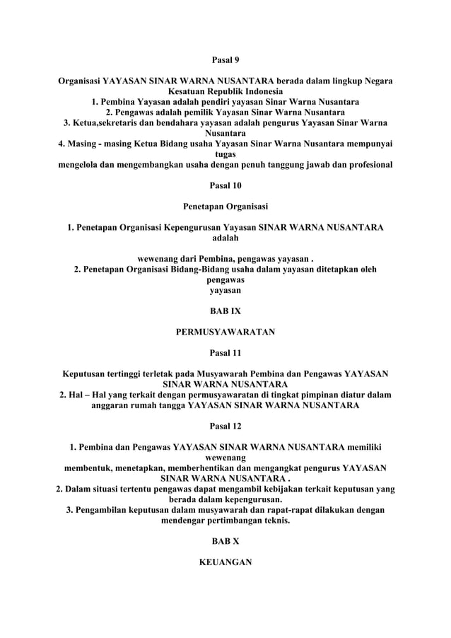 Anggaran dasar dan anggaran rumah tangga | PDF