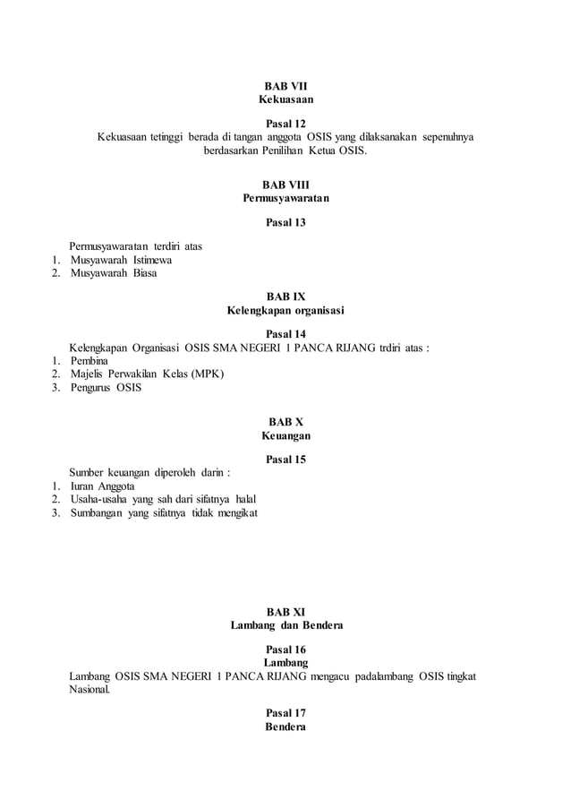 Anggaran dasar dan anggaran rumah tangga | DOCX