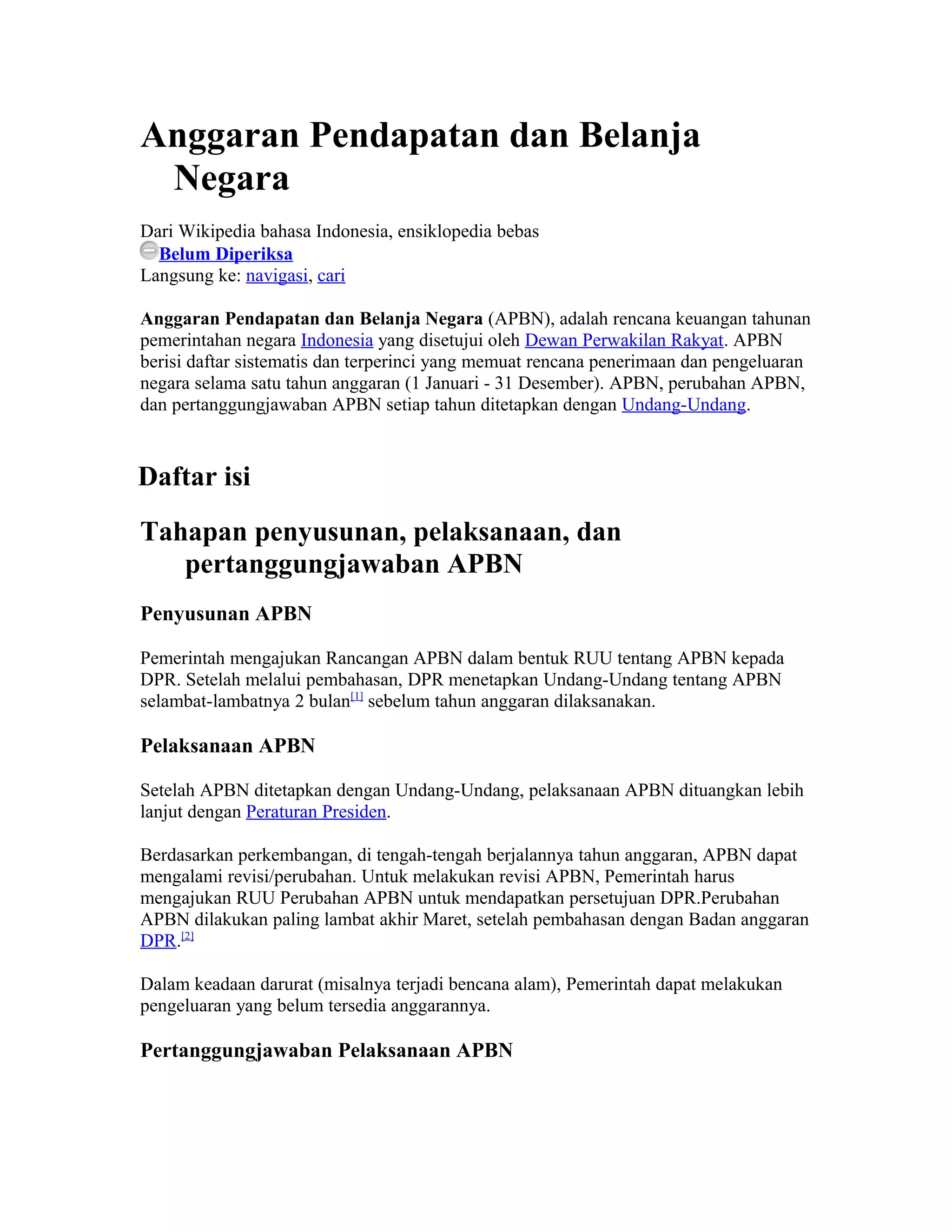 Anggaran pendapatan dan belanja negara | PDF