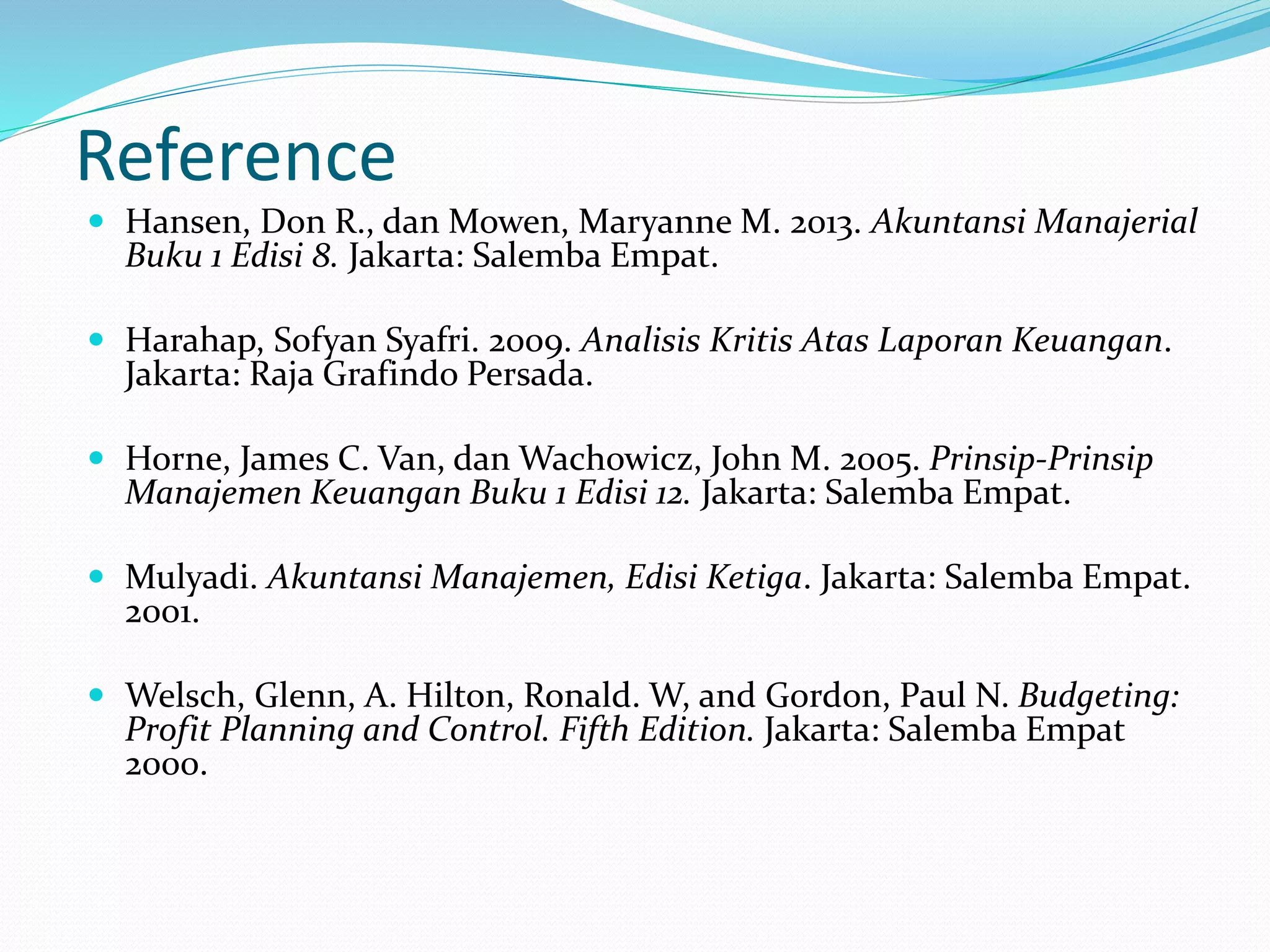 Anggaran sebagai alat perencanaan dan pengendalian (indonesia title) | PPTX