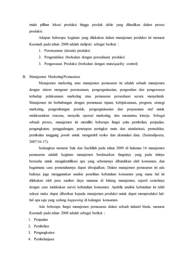 Bidang Kajian Manajemen | DOCX