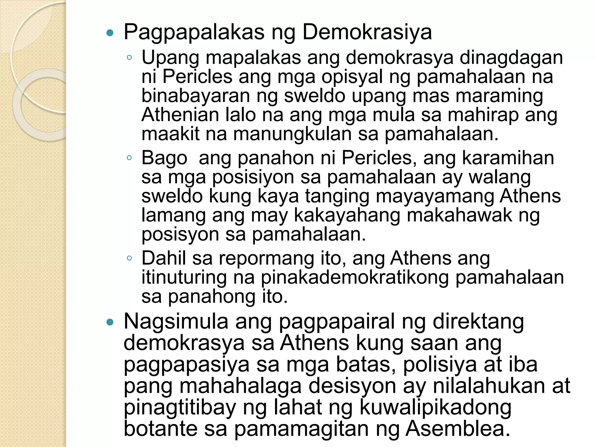 Ang gintong panahon ng athens at kontribusyon ng Athens | PPTX