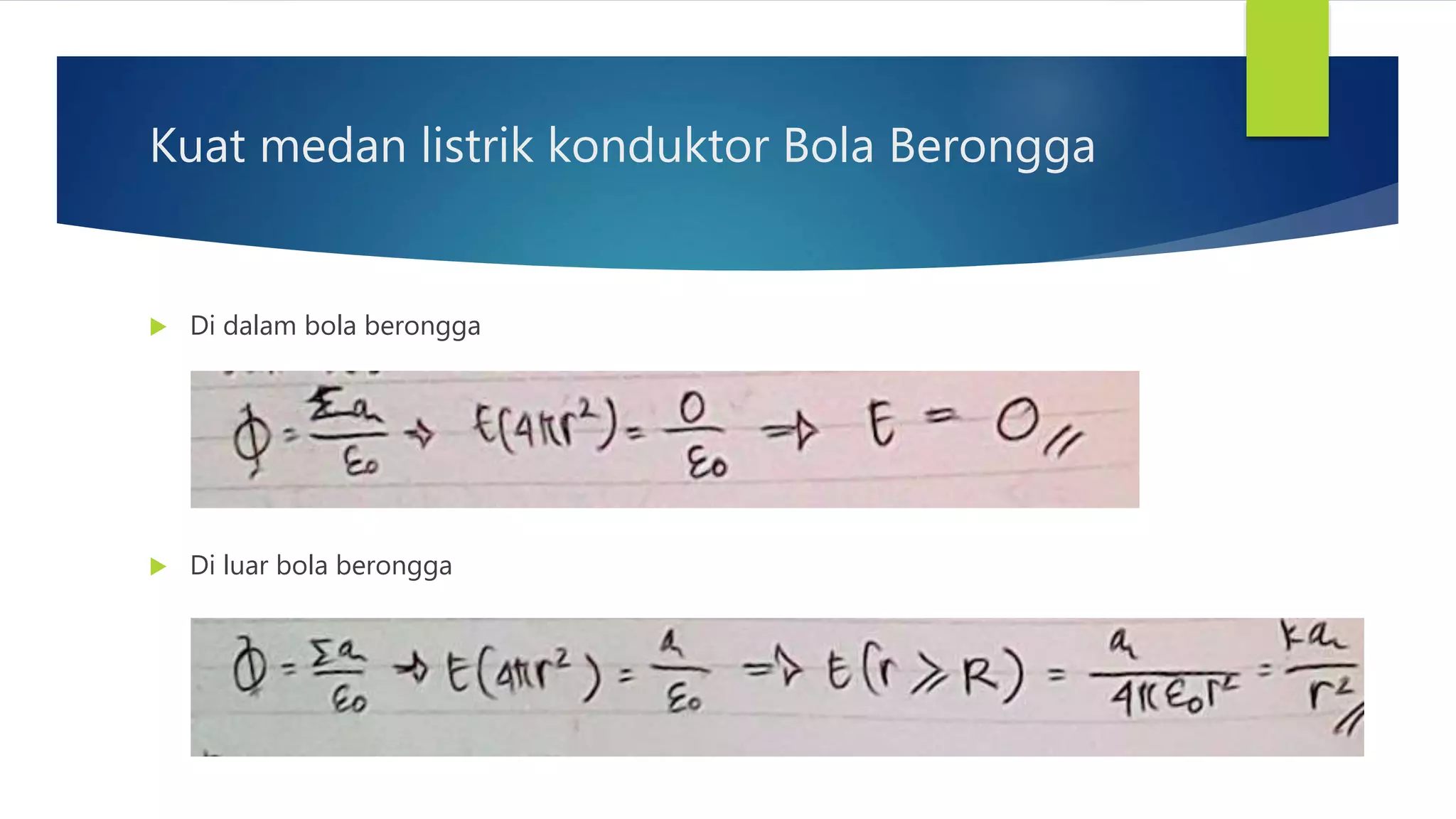 Konduktor Dua Keping Sejajar dan Konduktor Bola Berongga | PPTX