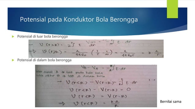 Konduktor Dua Keping Sejajar dan Konduktor Bola Berongga | PPTX