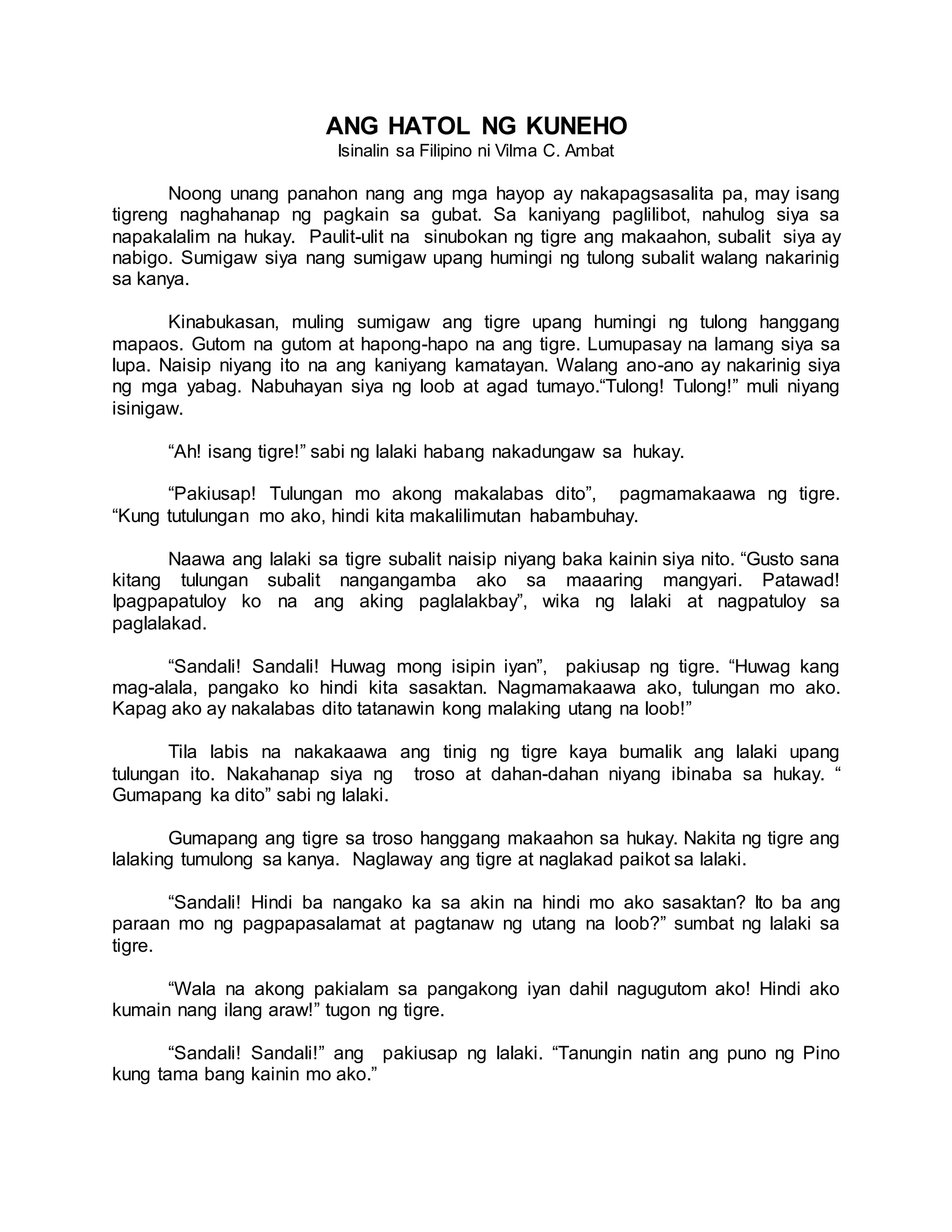 Ang Hatol ng Kuneho | DOCX