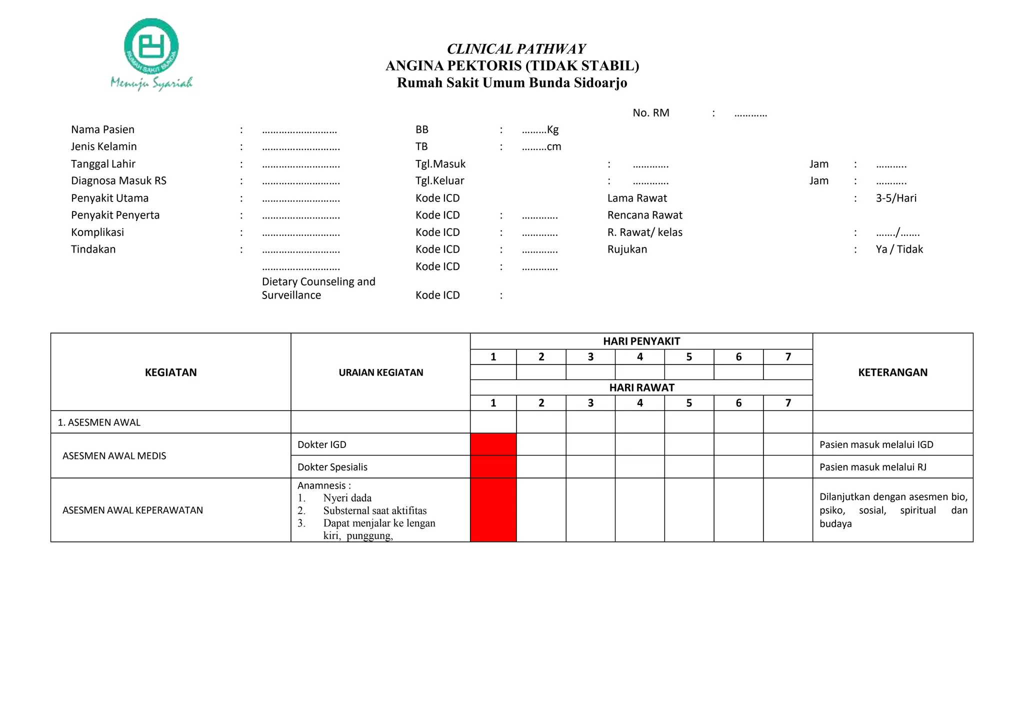 Angia pektoris.docx clinical pathway dengan gejala klinis dan tatacara terapi | DOCX