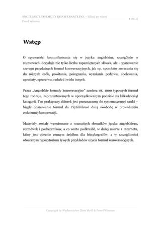 Angielskie formuły konwersacyjne Paweł Wimmer | PDF