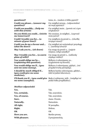 Angielskie formuły konwersacyjne Paweł Wimmer | PDF