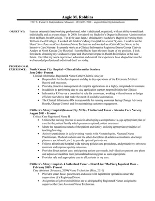 Angie M. Robbins - Resume'