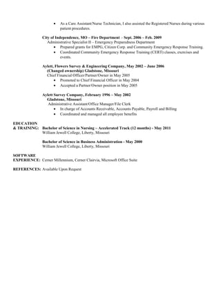 Angie M. Robbins - Resume'