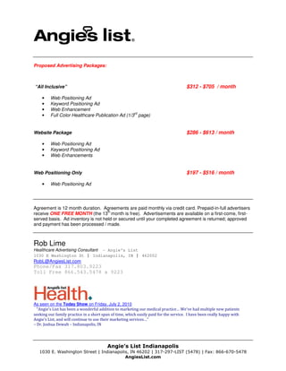 Angie's list packages | PDF