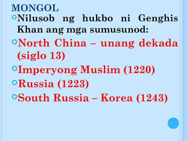Ang imperyong mongol | PPT