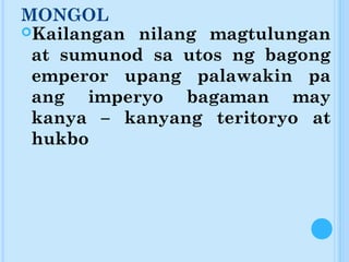 Ang imperyong mongol | PPT
