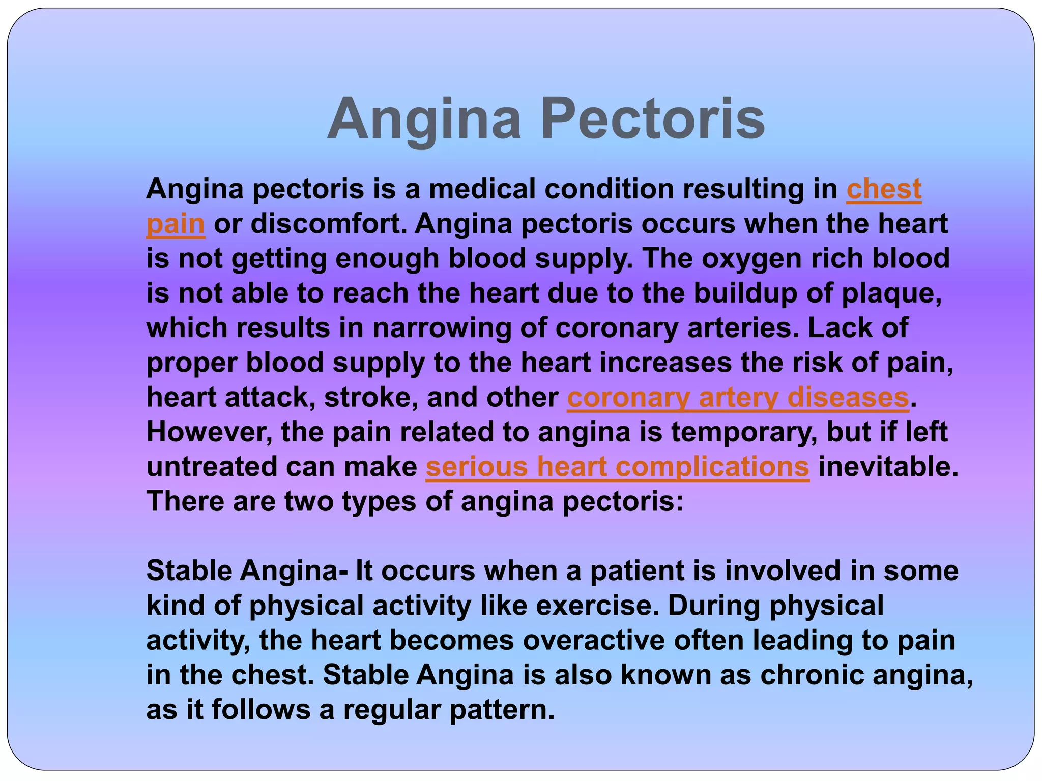 Angina pectoris | PPTX