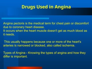 Angina and Myocardial Infarction Pharmacology.ppt
