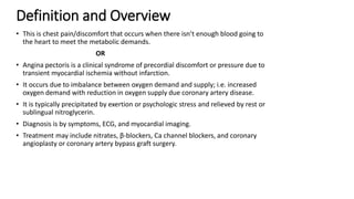 Angina CN22.pptx | Heart and Cardiovascular Diseases | Diseases and ...