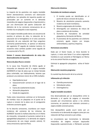 Angina inestable | DOCX