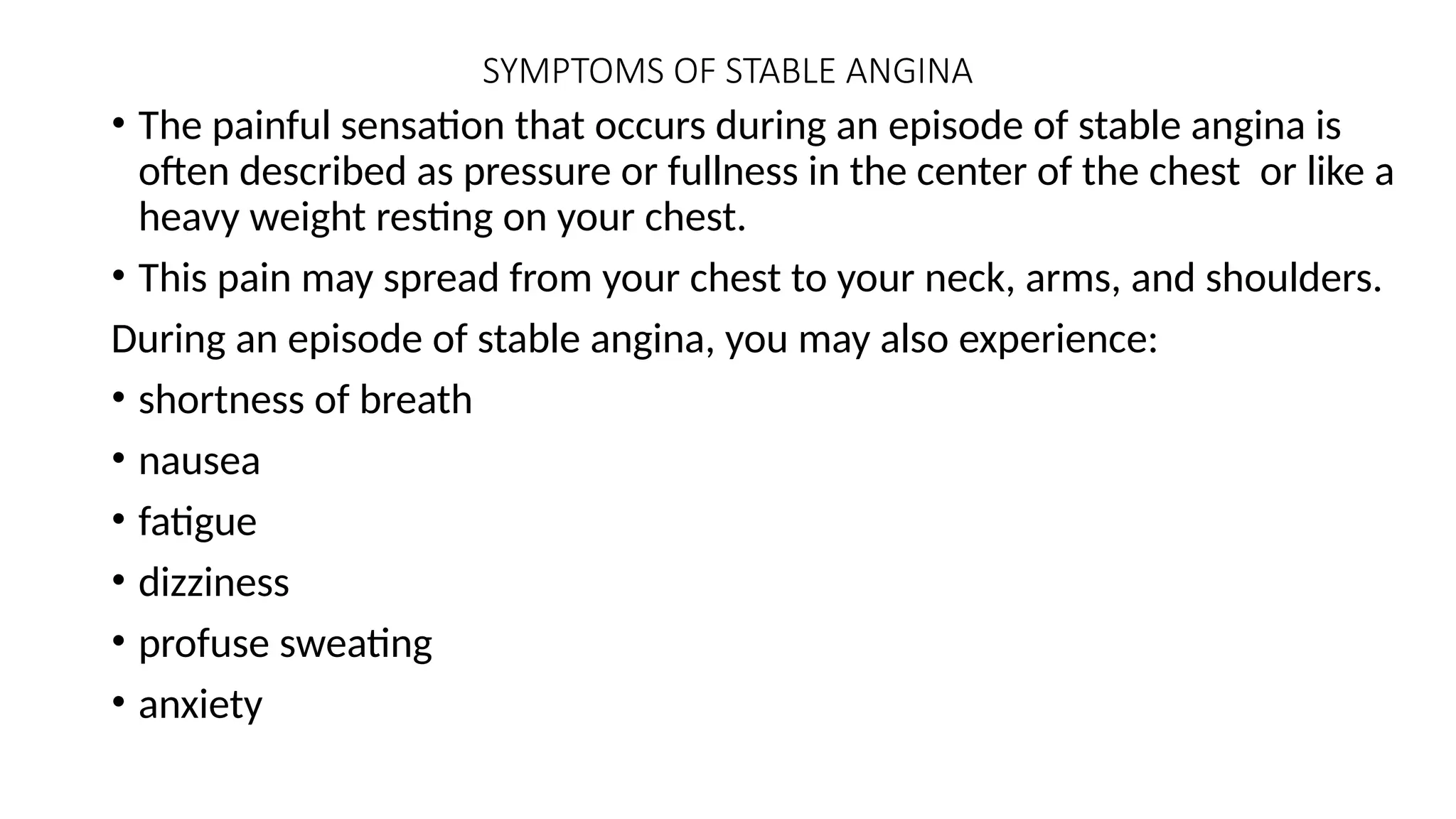 Angina main and its pharmacotherapy, mechanism of action. | PPT