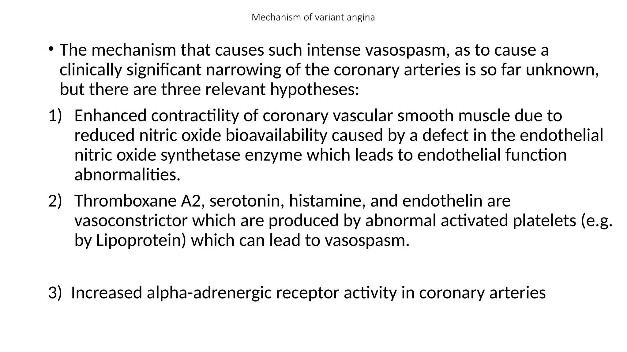 Angina main and its pharmacotherapy, mechanism of action. | PPT