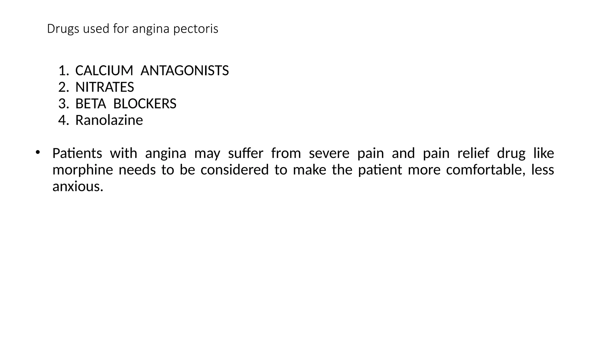 Angina main and its pharmacotherapy, mechanism of action. | PPT