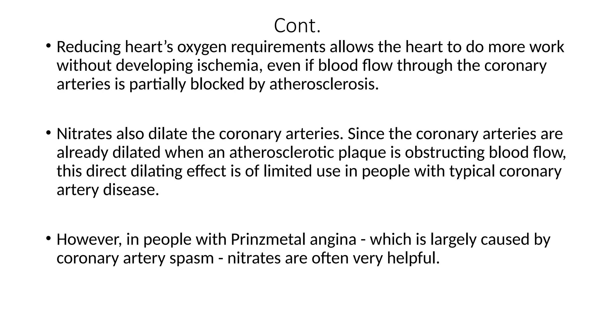 Angina main and its pharmacotherapy, mechanism of action. | PPT