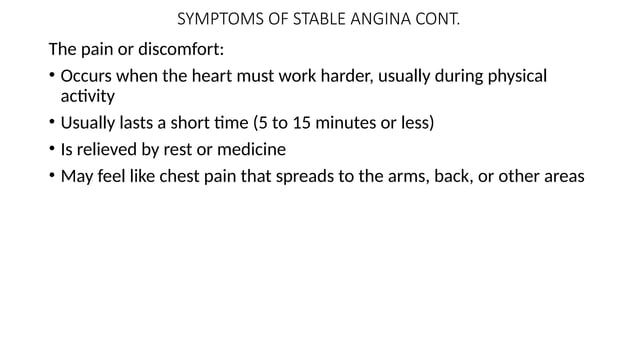 Angina main and its pharmacotherapy, mechanism of action. | PPT