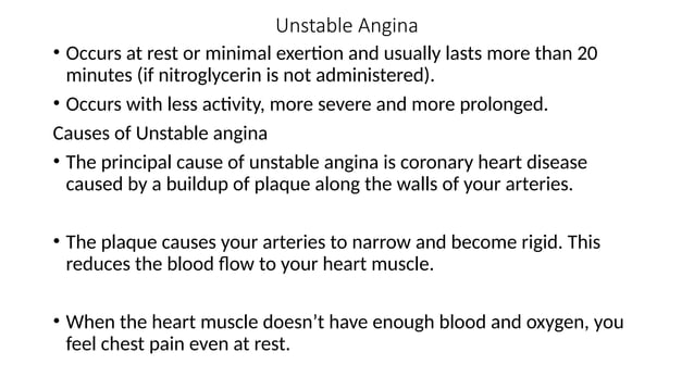 Angina main and its pharmacotherapy, mechanism of action. | PPT