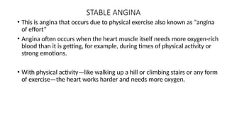 Angina main and its pharmacotherapy, mechanism of action. | PPTX