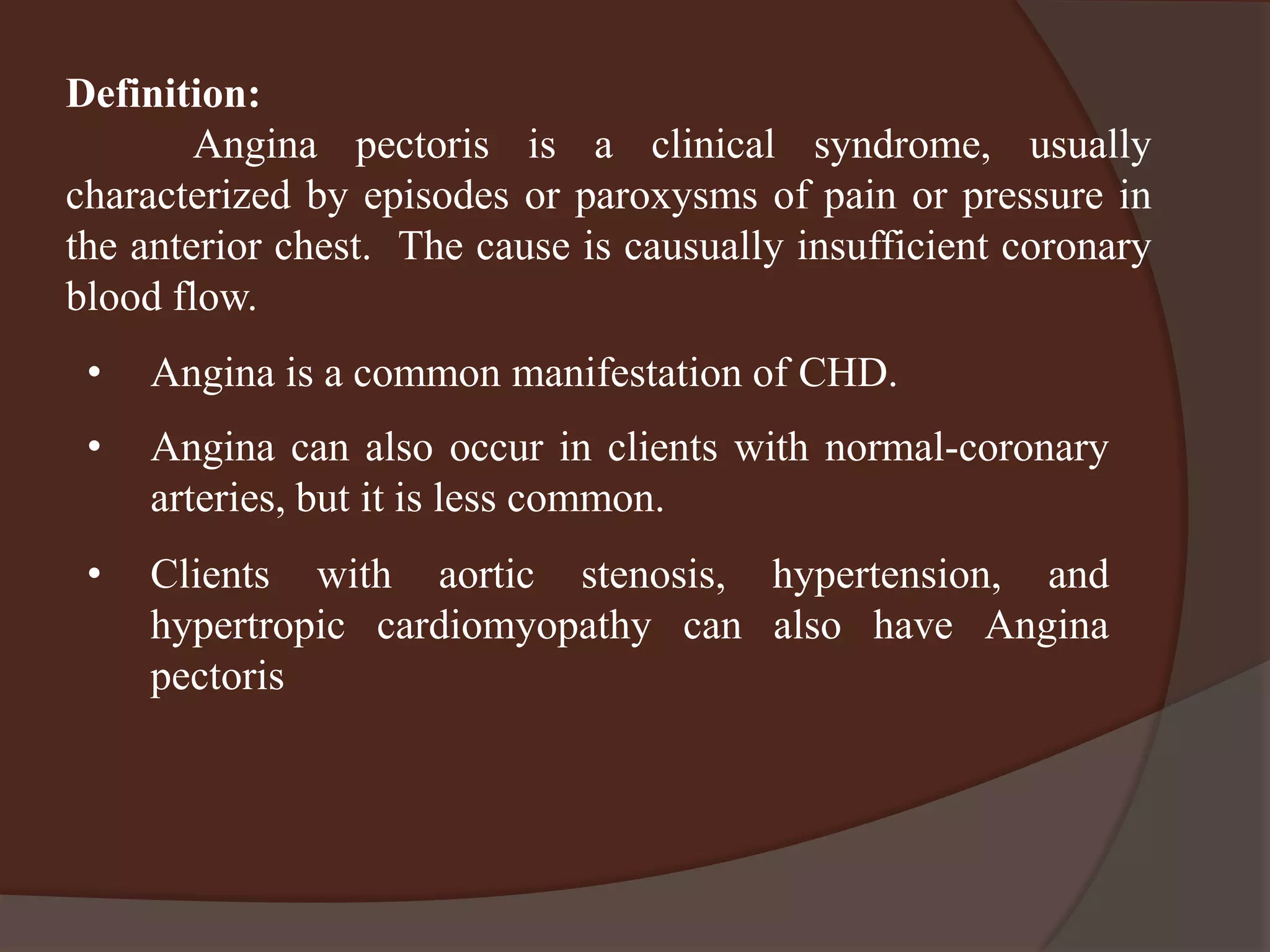 Angina pectoris | PPT
