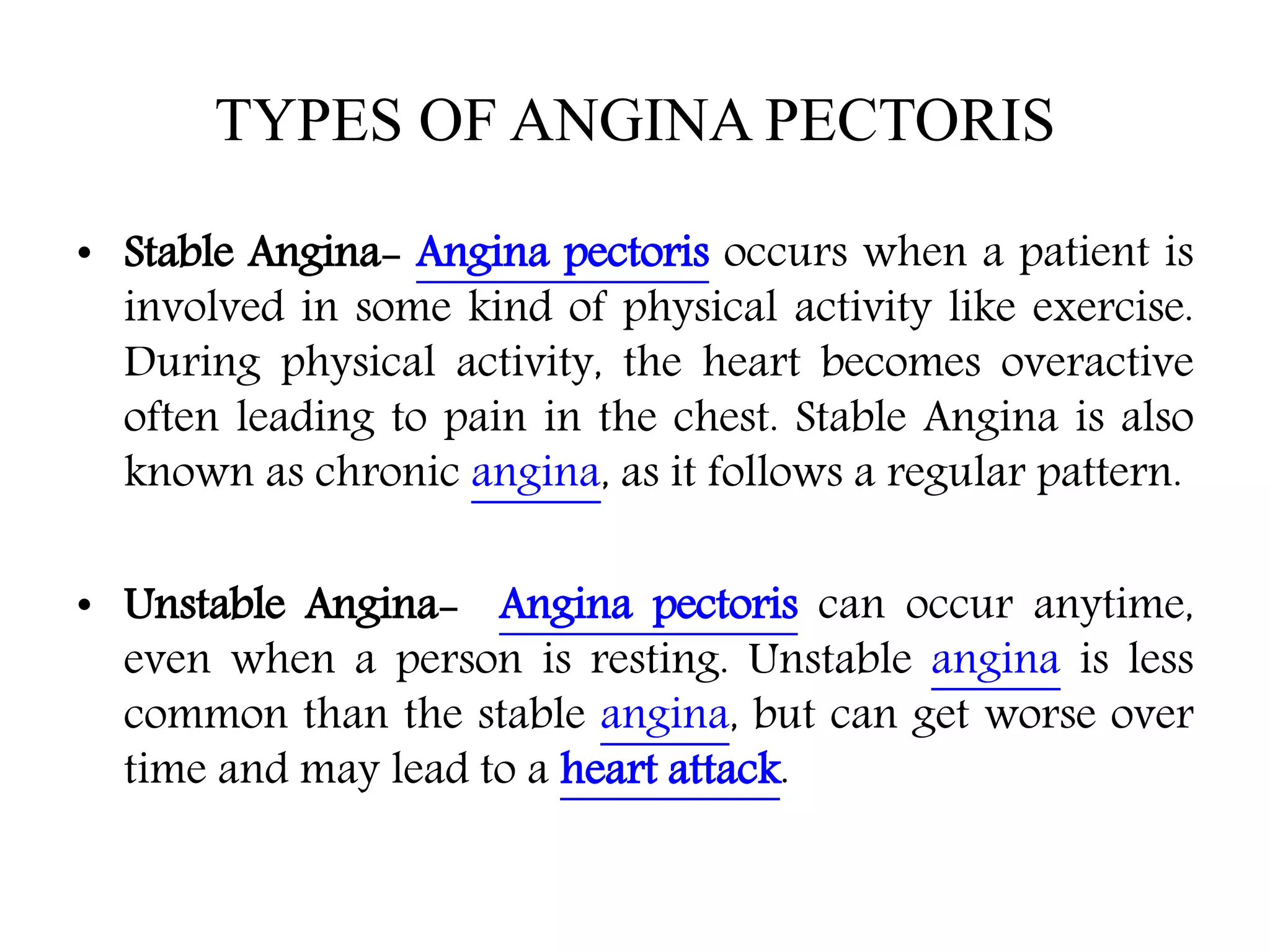 Angina pectoris : causes, symptoms, diagnosis and treatment | PPTX