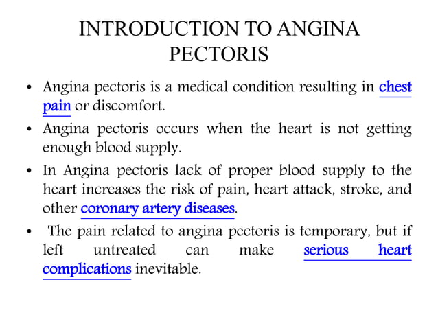 Angina pectoris : causes, symptoms, diagnosis and treatment | PPTX