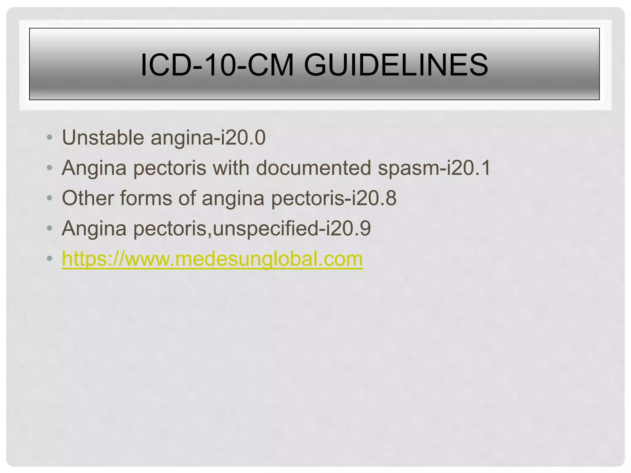 Angina pectoris-ICD-10-CM-2017 | PPTX