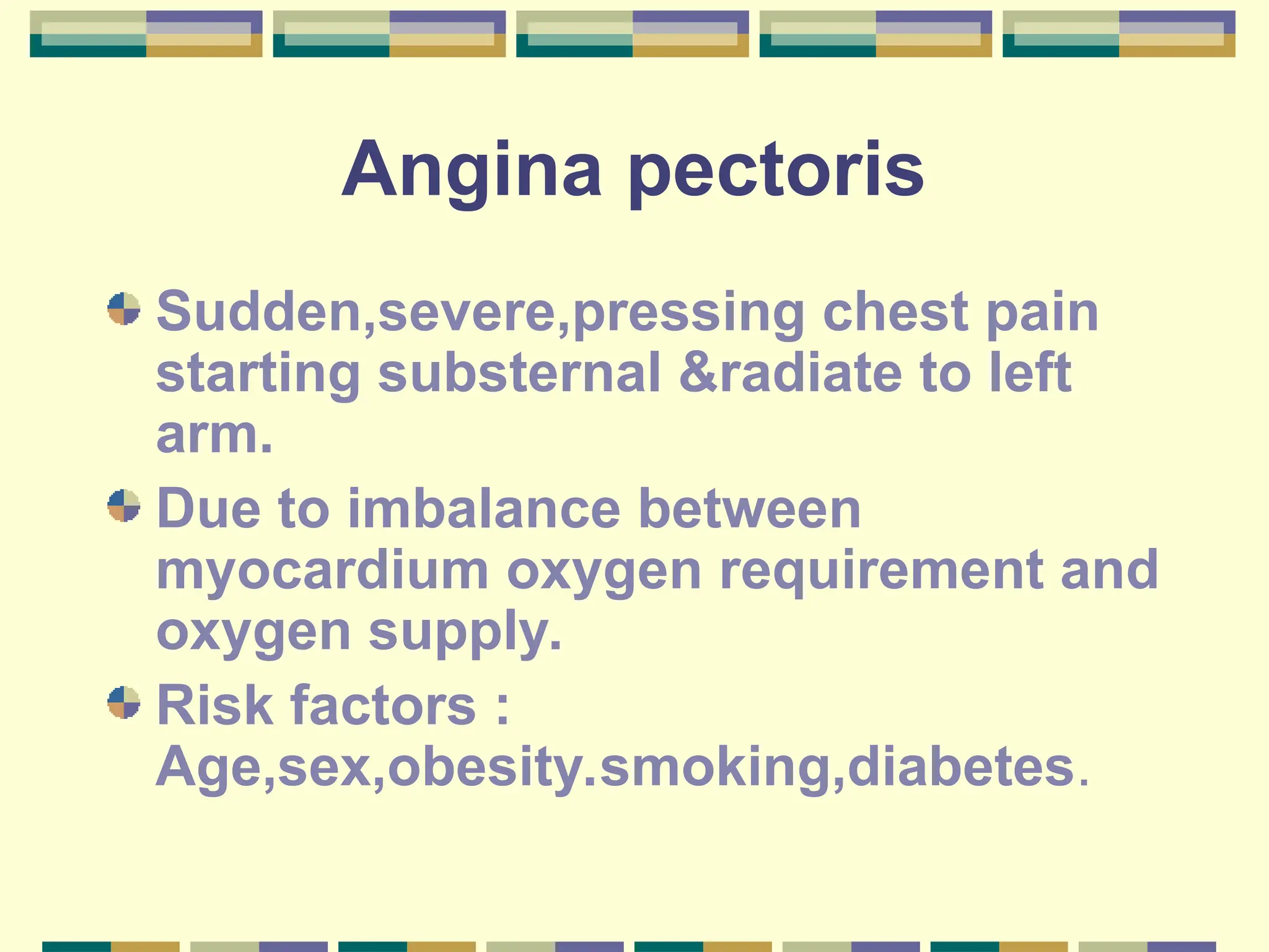ANGINA PECTORIS ,METABOLISM ,CLASFICATION OF ANGINA, MECHANISM OF ACTION PPT | PPT