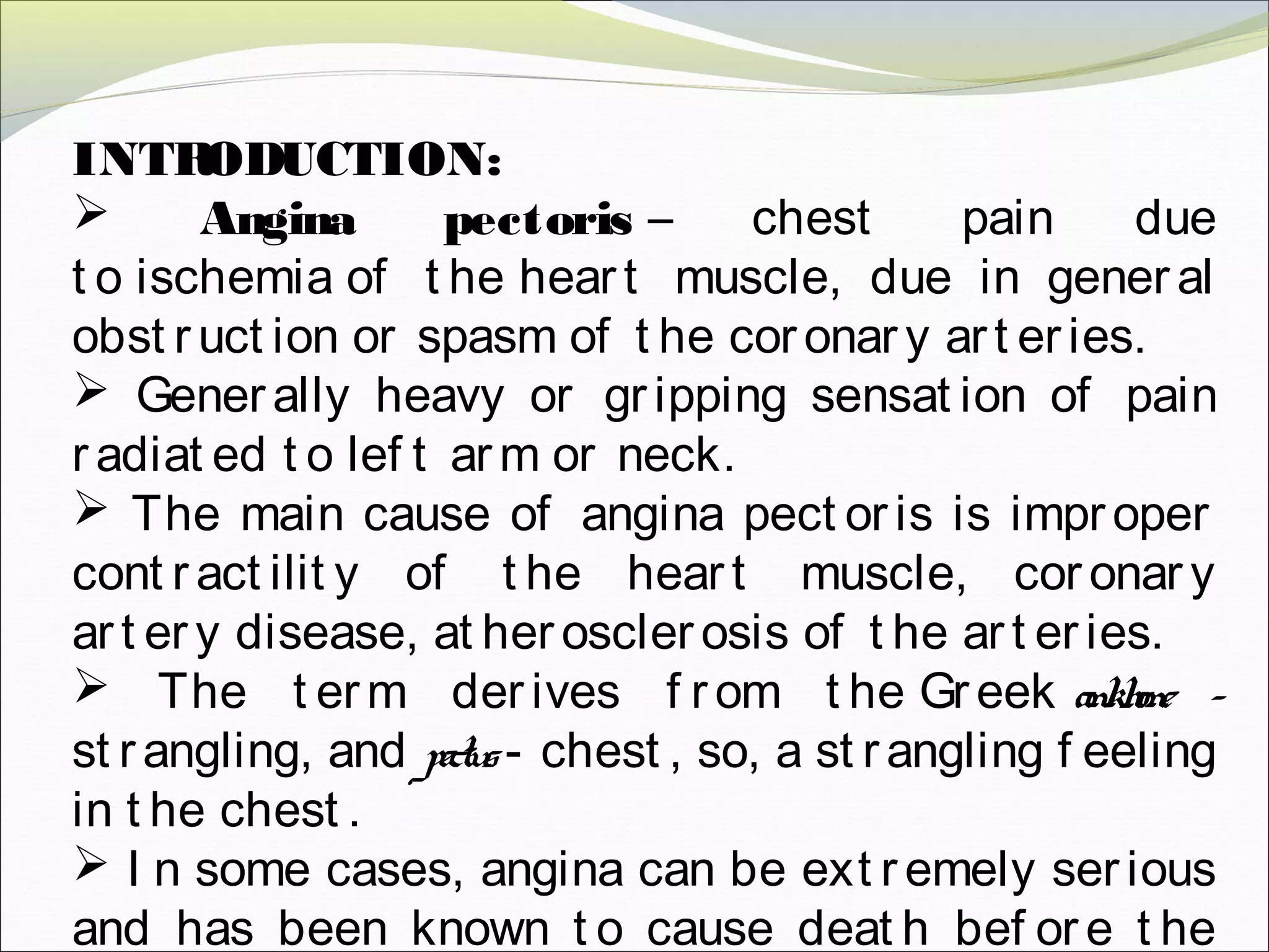 Angina pathophysiology | PPT