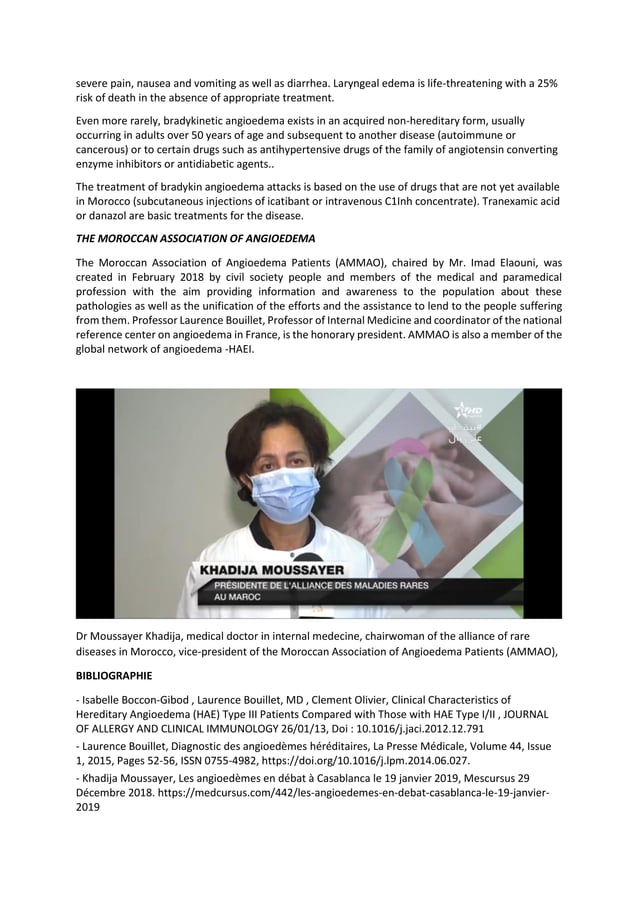 Angioedema : "From localized swelling attacks to potentially fatal ...