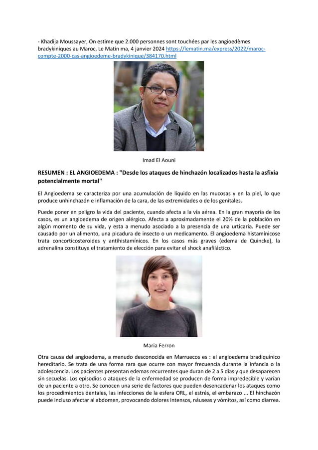 Angioedema : "From localized swelling attacks to potentially fatal ...