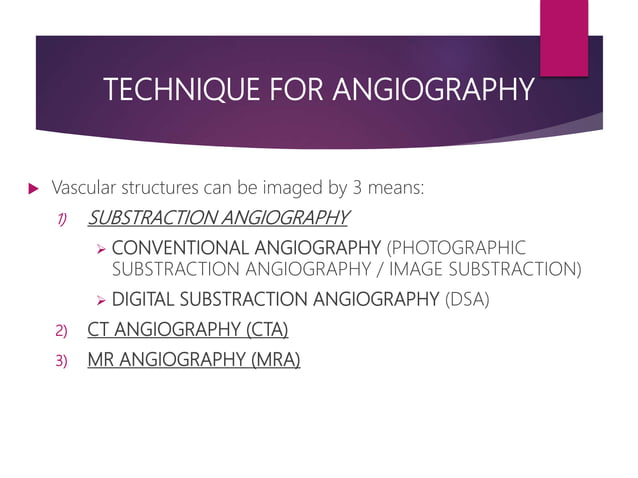 Angiography of Head and Neck | PPTX | Medical Tests | Medical Health