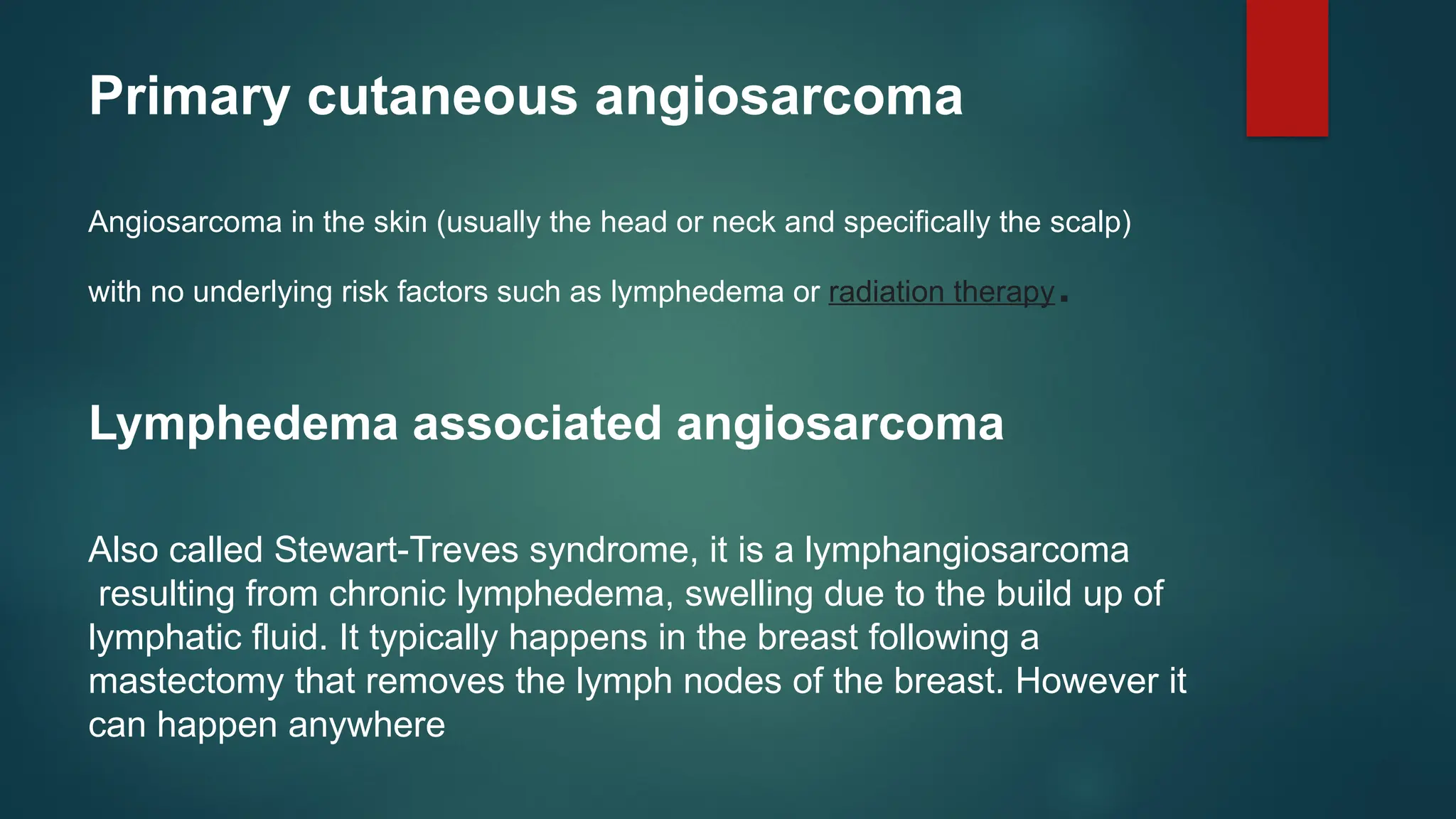 angiosarcoma cause, treatment , pathological facts | PPTX