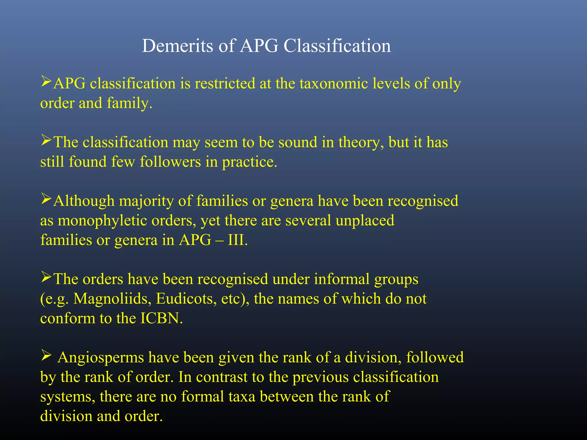 Angiosperm phlogeny group taxonomy classification | PPT