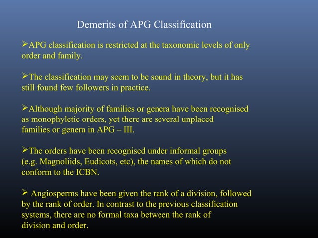 Angiosperm phlogeny group taxonomy classification | PPT