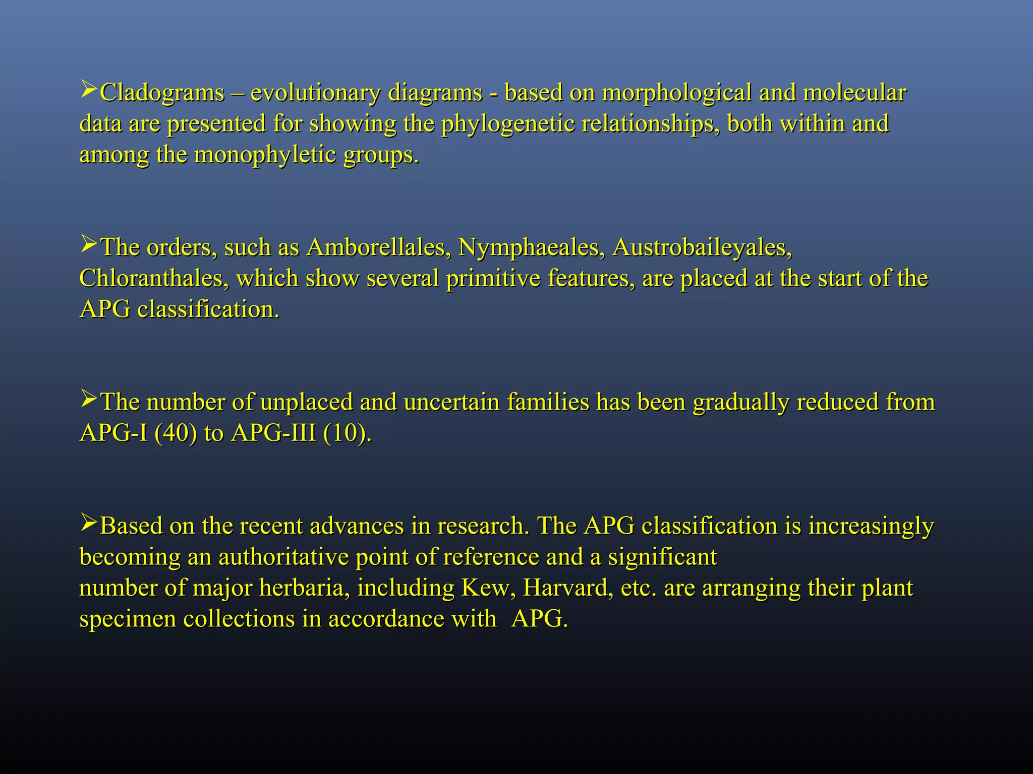 Angiosperm phlogeny group taxonomy classification | PPT