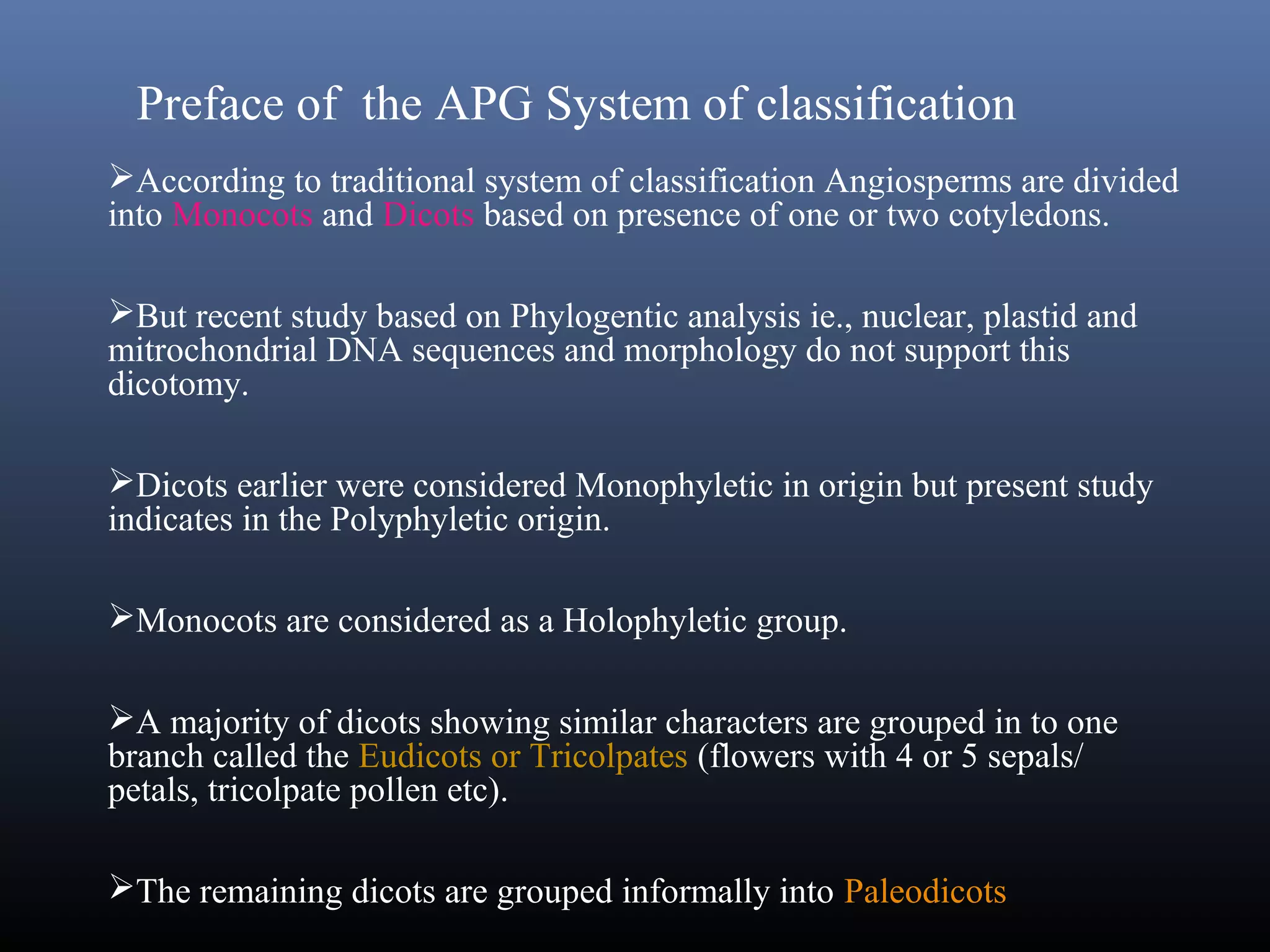 Angiosperm phlogeny group taxonomy classification | PPT