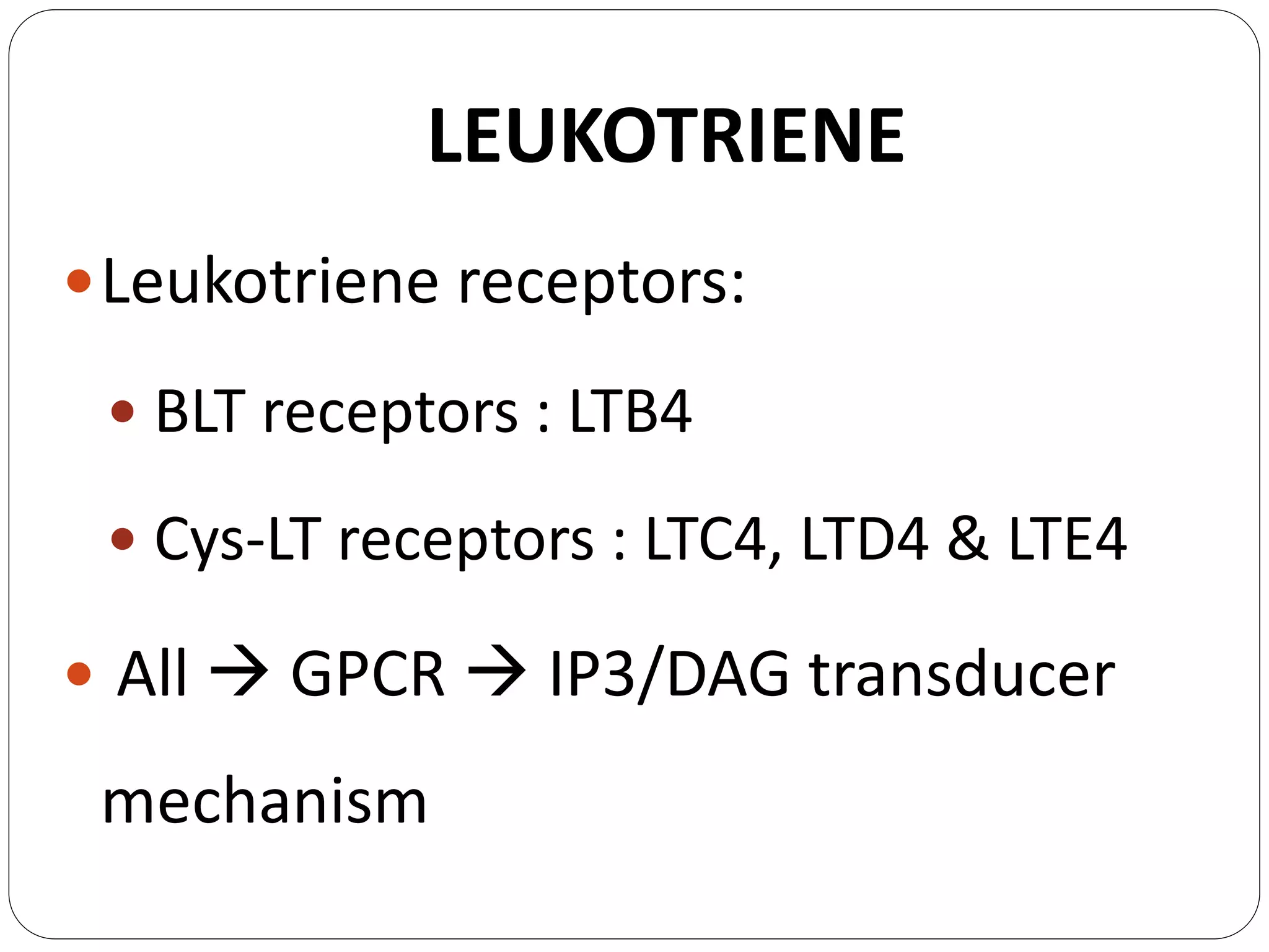 Angiotensin, kinins, leukotrienes, prostaglandins & cytokines | PPTX