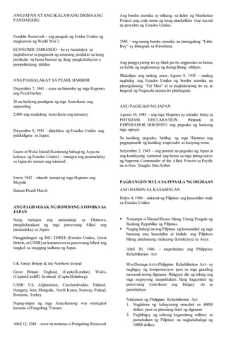 Ang Japan at Ang Ikalawang Digmaang Pandaigdig | DOCX