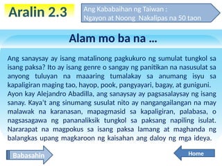 Ang Kababaihan ng Taiwan Filipino 9 ikalawang markahan | PPTX