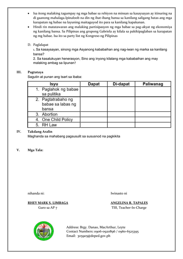 ANG KABABAIHAN SA KASALUKUYANG ASYA.docx