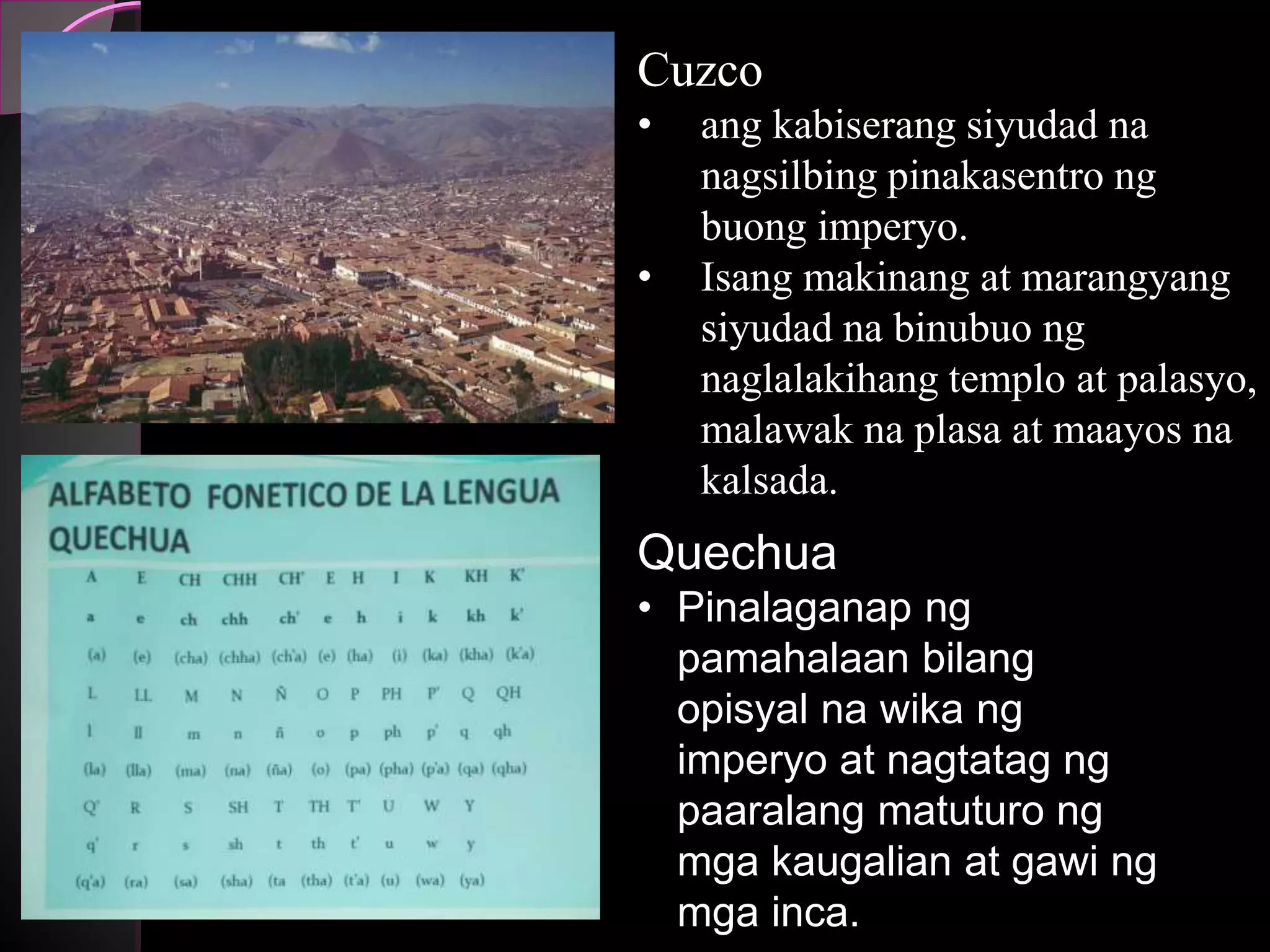 Ang kabihasnang inca sa timog america | PPTX