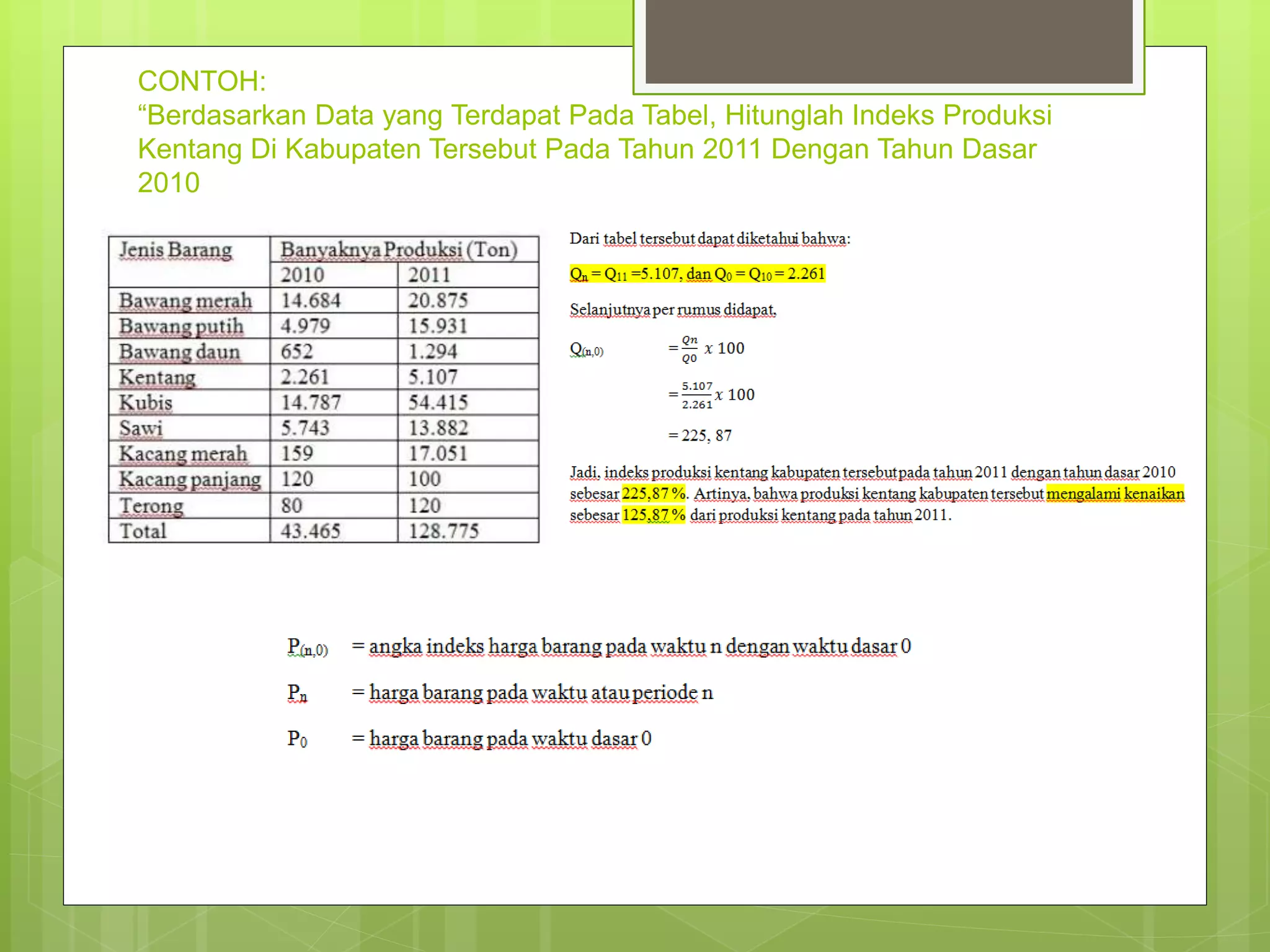 Statistik Angka Indeks | PPTX